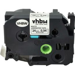 vhbw Schriftband-Kassette kompatibel mit Brother P-Touch PT-2500C, PT-2500PC, PT-2600, PT-2610, PT-2700 Etiketten-Drucker 24mm Schwarz auf Weiß