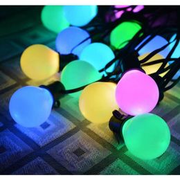 TRADESHOP LED Solar Lichterkette Glühbirnen, Außen Garten Deko 8 Modi Effekte Außerlichterkette für Terrasse Hof Innen Haus Weihnachten (6m / 20 Glühbirnen,
