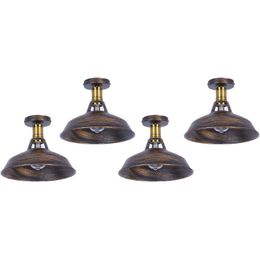 Axhup - Deckenlampe Industriell Vintage Deckenleuchte Eisen 27cm Lampenschirm Bronze Lampe für Flur, Balkon, Treppe - 4 Pack
