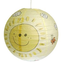 Niermann Papier Lampenschirm fürs Kinderzimmer mit fröhlichem Sonnen Motiv Ø 40cm