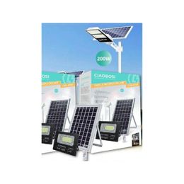 Meditrade GmbH Trade Shop Traesio - led-scheinwerfer photovoltaik solarpanel IP67 200W mit fernbedienung LED-8195