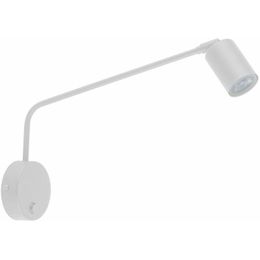 Licht-Erlebnisse - Wandlampe Weiß Schalter Metall verstellbar GU10 Wandleuchte - Weiß