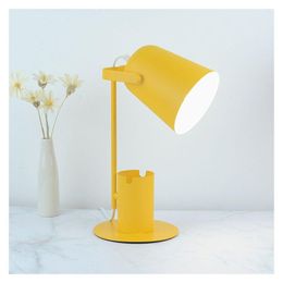 Dekorative Tischlampe, Leselampen, Design für Büro und Nachttisch, Wohnzimmer, Eisenkunst, LED-Lampe, Gelb