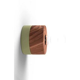 Wandlampe aus Holz mit Kabel und Stecker 0239 almut - Walnuss • Grün