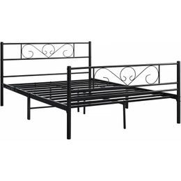 HABITAT ET JARDIN Metallbett Elodie - 140 x 190 cm - Schwarz