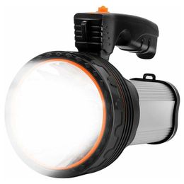 Superheller wiederaufladbarer LED-Scheinwerfer, 9000 mAh tragbare Taschenlampe mit Powerbank-Funktion IP4 Wasserdichter Außenscheinwerfer Silber