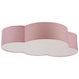 Licht-Erlebnisse - Kinderzimmerleuchte Decke Rosa Stoff Wolke 2x E27 Deckenlampe Baby Kinder - Rosa