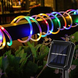 TolleTour Solar Lichtschlauch Draht Garten Lichterkette LED Lichterschlauch-Bunt-20m