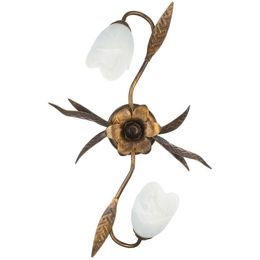 Onli Lighting - Onli sonia Flower Design Halbbündige Deckenleuchte mit mehreren Armen, Glasschirme, 2x E14