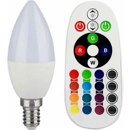 etc-shop Rgb led E14 Leuchtmittel 320 Lumen 3,5 Watt Kerzen Form Lampe fernbedienung V-Tac 2769