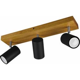 etc-shop Decken Leuchte Holz Strahler schwenkbar Wohn Ess Schlaf Zimmer Beleuchtung Spot Lampe braun im Set inkl. LED Leuchtmittel