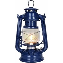 Minkurow - Hurricane Laterne Kerosinlaterne, 25 cm Vintage Led Öllampe Tragbare Outdoor Camping Paraffinlichter Hurricane Tischlampen,Blau