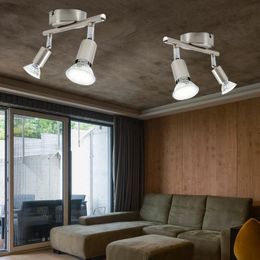 etc-shop - 2er Set Decken Leuchte Bewegliche led Spots Wand Strahler Lampe Wohnbereich