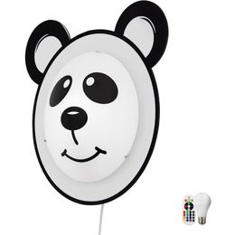 etc-shop Panda Bär Wand Lampe Fernbedienung Kinder Spiel Zimmer Leuchte dimmbar Set inkl RGB LED Leuchtmittel