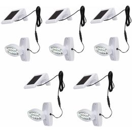 etc-shop 5er Set LED Solar Außen Leuchte Lampe Bewegungsmelder Wand Strahler Beleuchtung