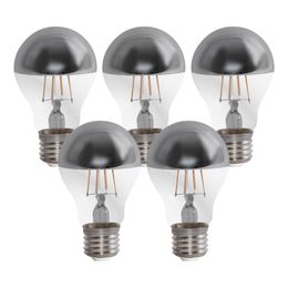 etc-shop 5er Set led Spiegel Kopf Leuchtmittel E27 Glüh Birnen 4W Filament Retro Lampen 400lm