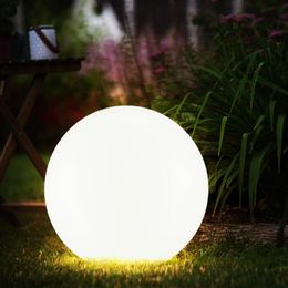 etc-shop LED Solar Außen Steck Lampe Garten Beleuchtung Erdspieß Kugel Leuchte weiß Steckleuchte Solarlampe