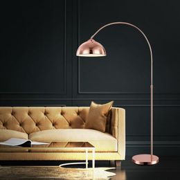 etc-shop Led Bogen Steh Lampe Stand Leuchte Kupfer-Farbe Beleuchtung Höhenverstellbar Wohn- Schlaf- Ess- Zimmer