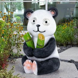 etc-shop Led Außen Deko Leuchte Solar Panda Garten Terrassen Beleuchtung Balkon Leuchte schwarz weiß