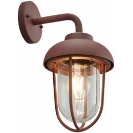 etc-shop Außenleuchte Wandlampe Vintage Garten Lampe Laterne in rostfarben, Metall, 1x E27, BxH 16x33 cm, Terrasse