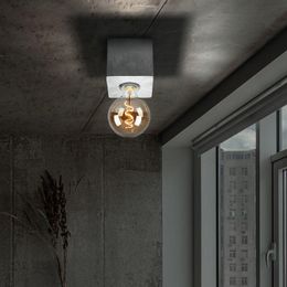 etc-shop - Beton Deckenleuchte Deckenlampe Industrial Wohnzimmer Lampenfassung Beton, ohne Lampenschirm, grau, 1x E27, DxH 10x10 cm