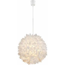 etc-shop Pendel Decken Lampe Blütenformen Flora Schirm weiß im Set inklusive LED-Leuchtmittel