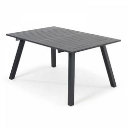 Ausziehbarer 8-Sitzer-Gartentisch samba aus Aluminium Schwarz - Grau