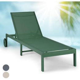 Blumfeldt Liegestuhl, Polyester Sonnenliege mit 2 Bodenrollen, Relaxliege für den Garten & Balkon, Gartenliege Wetterfest Rückenlehne Verstell- & Klappbar,