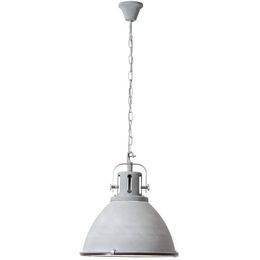 Lampe Jesper Pendelleuchte 47cm Glas grau Beton 1x A60, E27, 60W, geeignet für Normallampen (nicht enthalten) Kette ist kürzbar - Grau - Brilliant