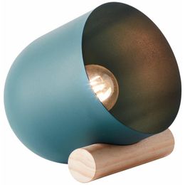 Lampe, Koji Tischleuchte türkis, Metall/Holz, 1x A60, E27, 25W,Normallampen (nicht enthalten) - grün - Brilliant