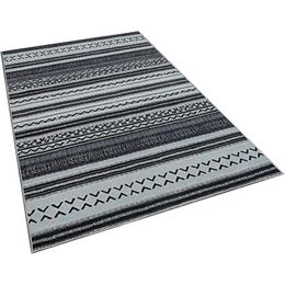 Wellhome - Wohnzimmer Teppich Streifendesign Polyesterteppich - 160x230cm - Grau