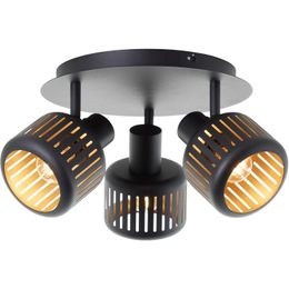 Lampe Tyas Spotrondell 3flg schwarz gold Kunststoff/Metall schwarz 3x D45, E14, 28 w - schwarz - Brilliant
