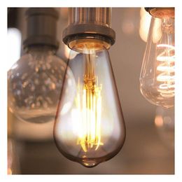 etc-shop Led E27 Fassung Leuchtmittel led Lampe Filament Glas klar Spot 800 Lumen 7 Watt 3000 Kelvin warmweiß DxH 6,4x14 cm