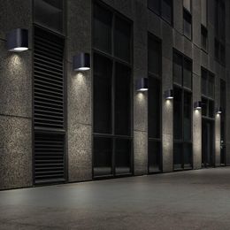 etc-shop 6x LED Außen Wand Down Lampen ALU Veranda Glas Leuchten Garten Strahler schwarz