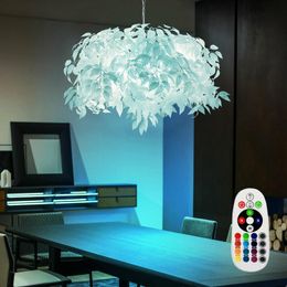 etc-shop Blätterlampe Decke Deckenlampe Wohnzimmer hängend Modern Pendelleuchte Schlafzimmer, dimmbar Fernbedienung, 4x rgb led 3,5W 320Lm, DxH 70 x 150 cm