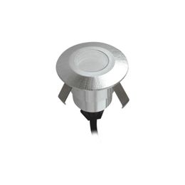 1W LED-Stufenlicht versenkt Century PAVI 70LM neutralweiß 4000K Ø40mm rundes satiniertes Aluminium IP65 IK06 - MP-014040 - Silber