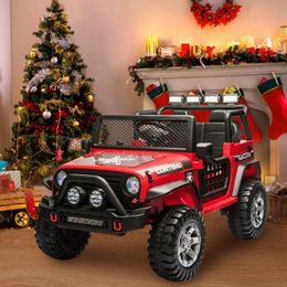 Kinder Auto Elektro, Elektroauto für kinder 2 Sitzer Mit 12V Batterieleistung, 2x45W Motor, 2,4G-Fernbedienung, 3 Geschwindigkeiten, LED-Lichter,