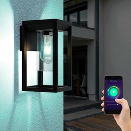etc-shop Smart RGB LED Außen Wand Strahler ALU Lampe Garten Gestell Beleuchtung Sprach App steuerbar über Handy