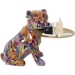 Graffiti -Harzhund -Figur mit 35x32x29cm Tablett, Tablett: ° 20cmpour Alle Stile, um zu Hause eine Note zu verleihen