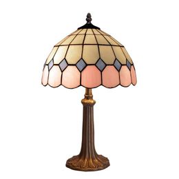 Tischlampe in Form eines Klee mit Tiffany -Lampenschirm -Durchmesser 20 cm New Yorker Serie enthält nicht die Ansammlungslampe, die erforderlich ist