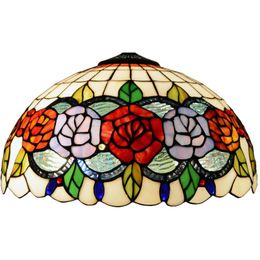 Deckensuspension mit Ketten- und Lampenschirm Tiffany -Durchmesser 30 cm Rosa -Serie Glühbirne nicht inbegriffen Montage erforderlich Ja