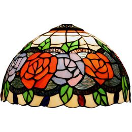 Deckensuspension mit Ketten- und Lampenschirm Tiffany -Durchmesser 20 cm Rosa -Serie Glühbirne nicht inbegriffen Montage erforderlich Ja
