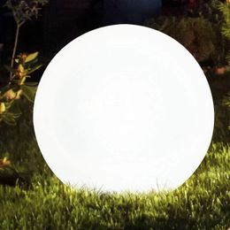 Globo Außenleuchte Steckleuchte Kugel Gartenlampe mit Strom Leuchtkugeln für Garten Erdspieß weiß, 1x E27, DxH 40 x 56 cm, Außen