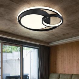 Globo Deckenlampe Ring led Wohnzimmerlampe Deckenleuchte Modern Design, schwarz matt opal weiß, 1x led 36W 1400Lm warmweiß, LxBxH 40,5x39,5x10 cm
