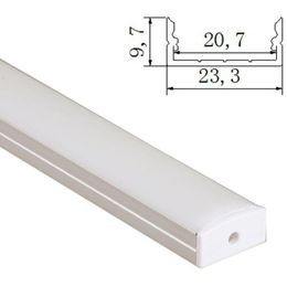 Jandei - Aluminiumprofil led 2 Meter Oberfläche 23,3 9,7 mm mit Deckel