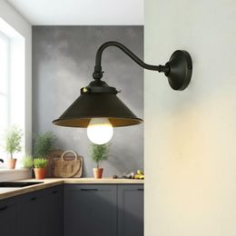 Licht-Erlebnisse Wandleuchte Echt-Messing verstellbar E14 in Bronze Wandlampe Küche innen - Bronze dunkel matt