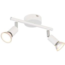 Globo Deckenstrahler Spotlampe Deckenlampe verstellbar Wohnzimmerlampe weiß l 22 cm