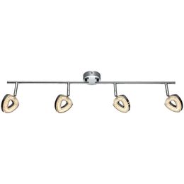 etc-shop Deckenleuchte schwenkbar Deckenstrahler Chrom Deckenlampe mit beweglichen Spots Wohnzimmer, Metall, led 4x 4,5 Watt 4x 360 Lumen warmweiß, l 80 cm