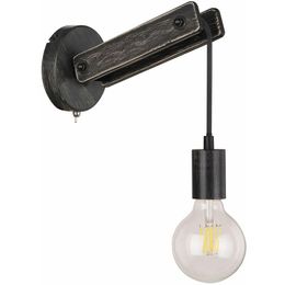 etc-shop - Wandlampe dimmbar mit Fernbedienung Vintage Leuchte Industrial Vintage Wandleuchte Holz Innen, Farbwechsel, 1x 9W 806 lm 3000K, LxBxH 23,5