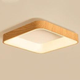 Wottes - led Modern Deckenleuchte Holz Deckenlampe Halb Eingebettete Pendelleuchte Neutrales Licht